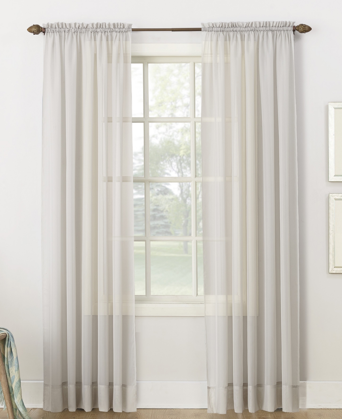 Click here for Sheer Voile Rod Pocket Curtain Panel - Silver prices