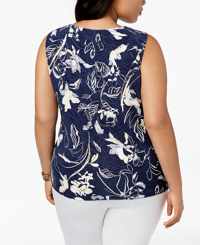 JM Collection Plus Size Printed Top, Created for Macy's - Macy's