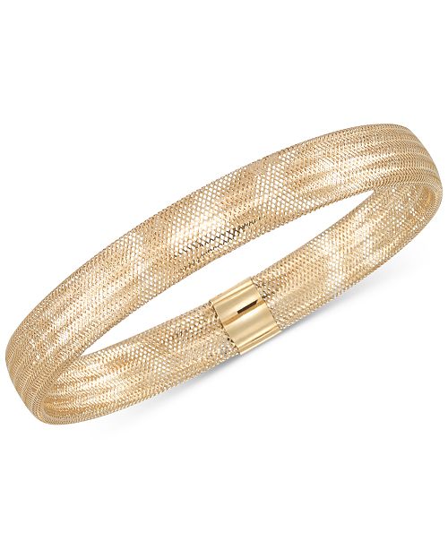 Italian Gold Stretch Bangle Bracelet in 14k Yellow, White or Rose Gold ...