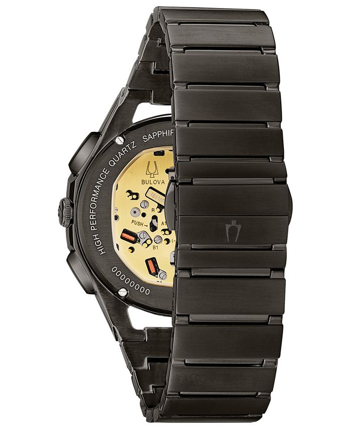 Bulova Men's Chronograph Curv Gray Stainless Steel Bracelet Watch 44mm ...