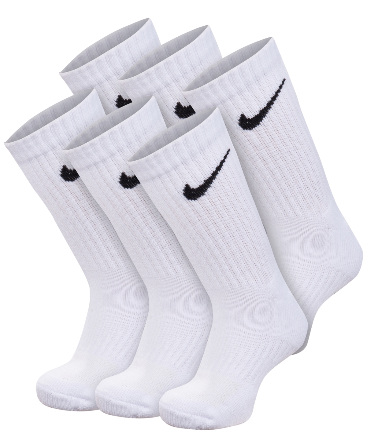 Nike Little Kids 6-Pk. Performance Crew Socks - White