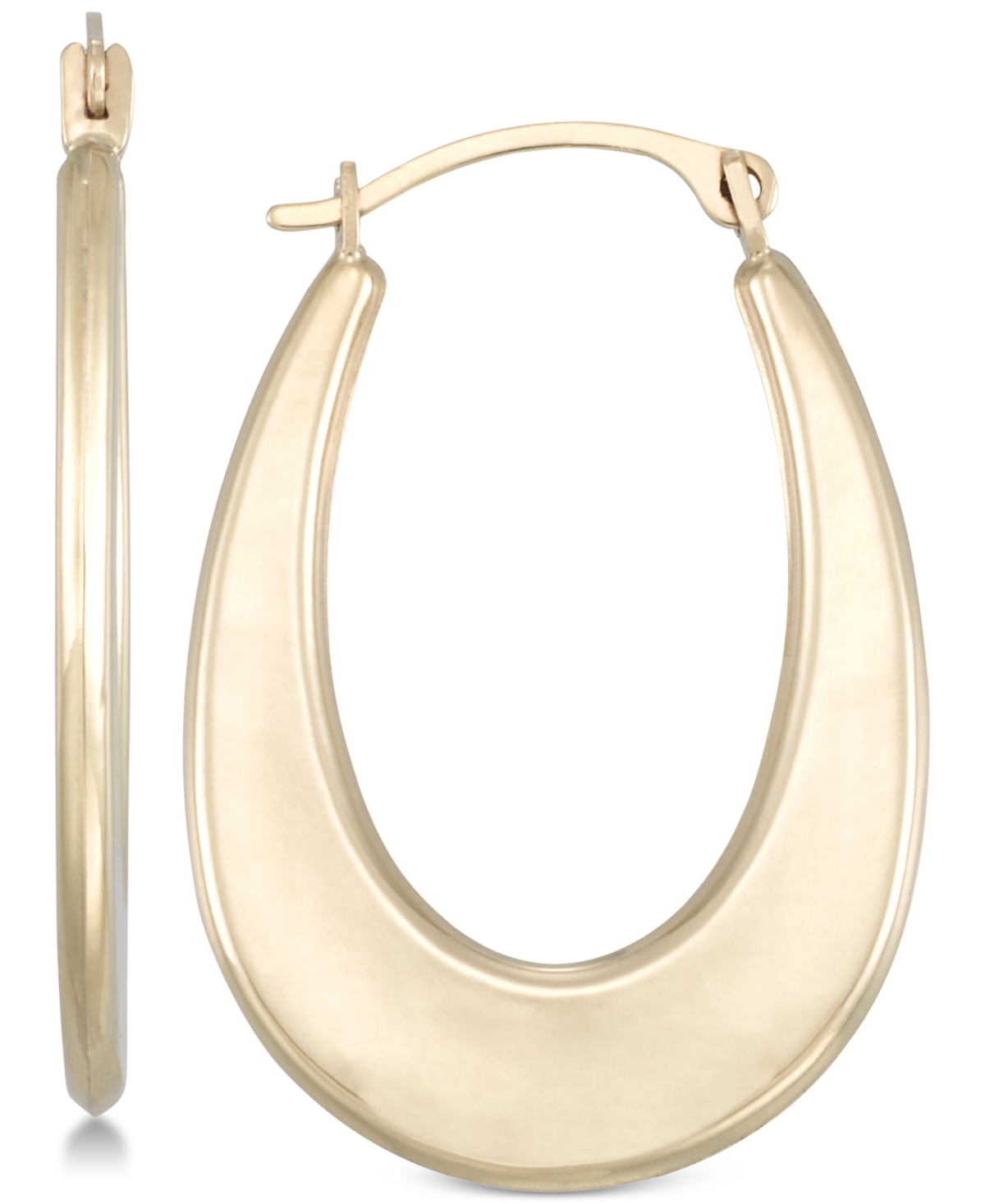 Click here for Polished Graduated Oval Hoop Earrings in 10k Gold... prices