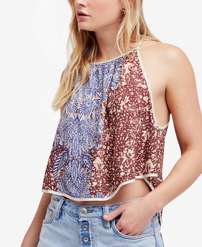 Free People Break Free Printed Cropped Tank - Macy's
