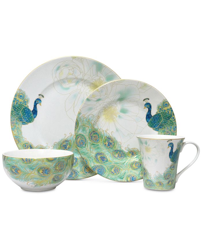 222 Fifth Lakshmi Turquoise 16-Pc. Dinnerware Set, Service for 4 - Macy's
