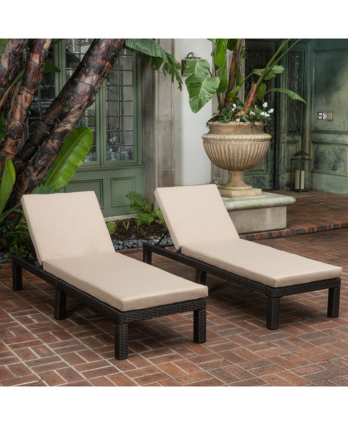 Noble House Logan Outdoor Chaise Lounge (Set Of 2) - Macy's
