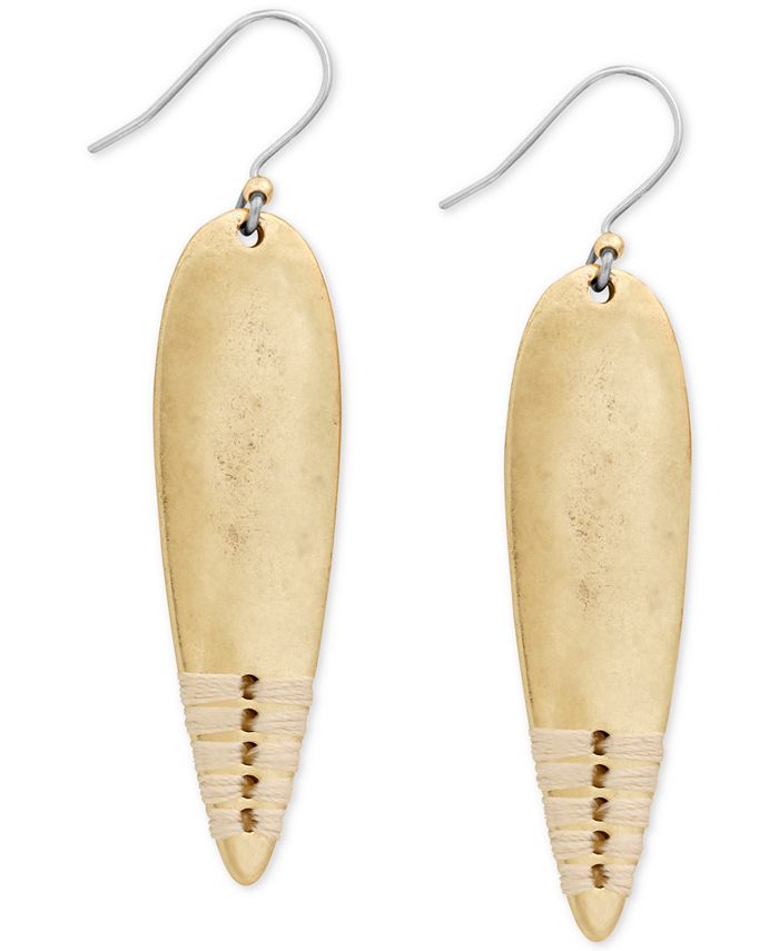 Lucky Brand Gold-Tone Threaded Drop Earrings - Macy's