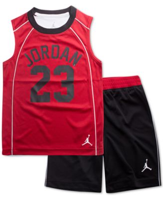 Jordan Little Boys 2-Pc. AJ 23 Flight Musle Tank Top & Shorts Set - Macy's
