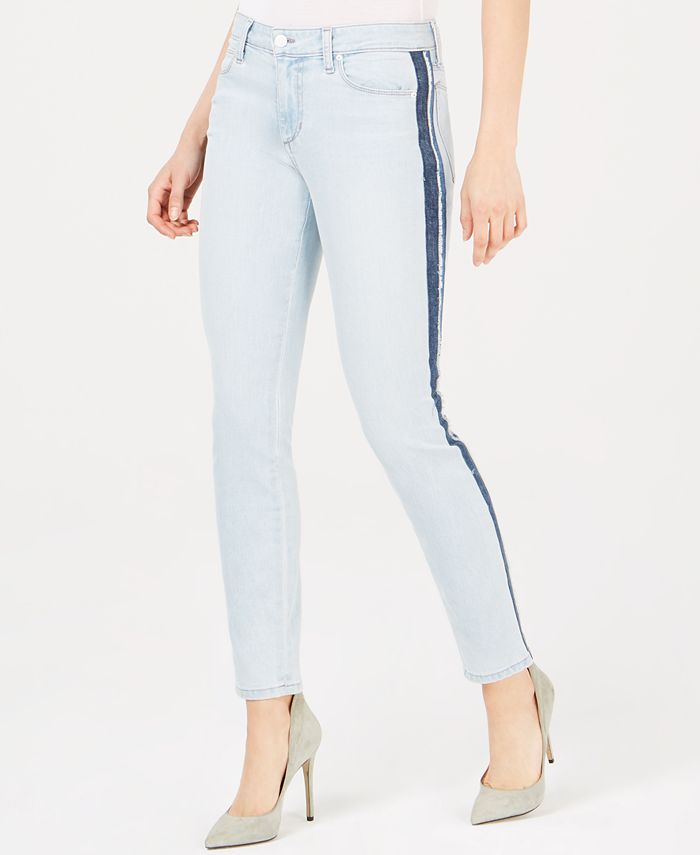 Joe's Jeans The Icon Colorblock Striped Ankle Skinny Jeans - Macy's