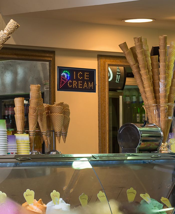 Trademark Global Ice Cream Lighted Neon Electric Display Sign with ...