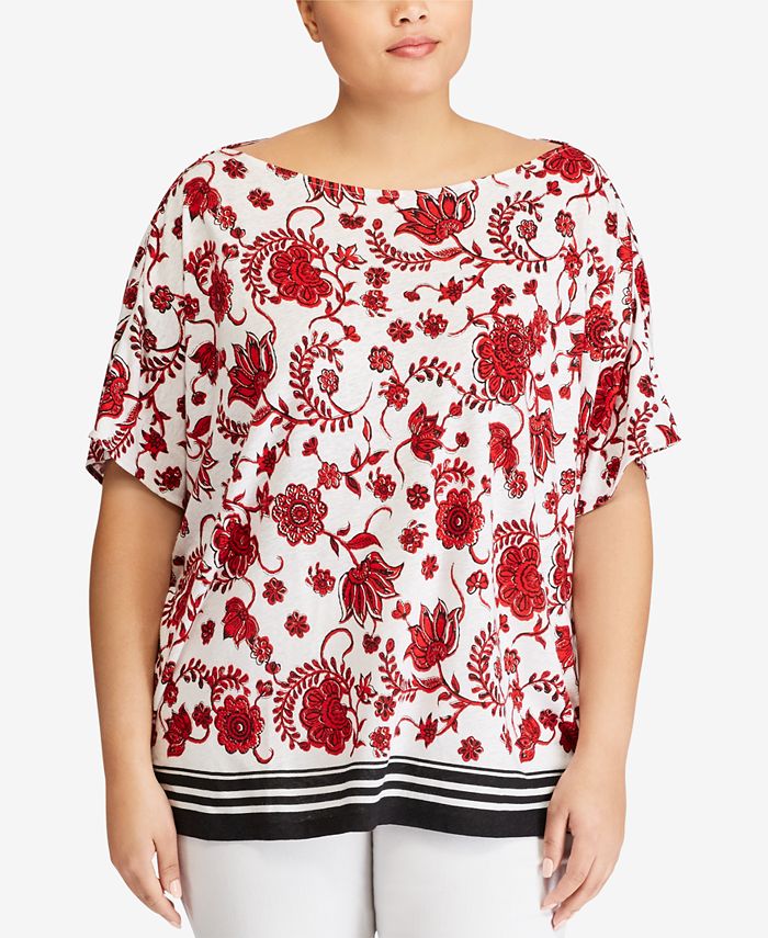 Lauren Ralph Lauren Plus Size Printed Top - Macy's