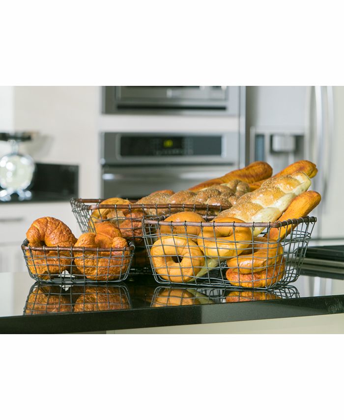 Tabletops Unlimited Set Of 3 Rectangular Wire Baskets - Macy's