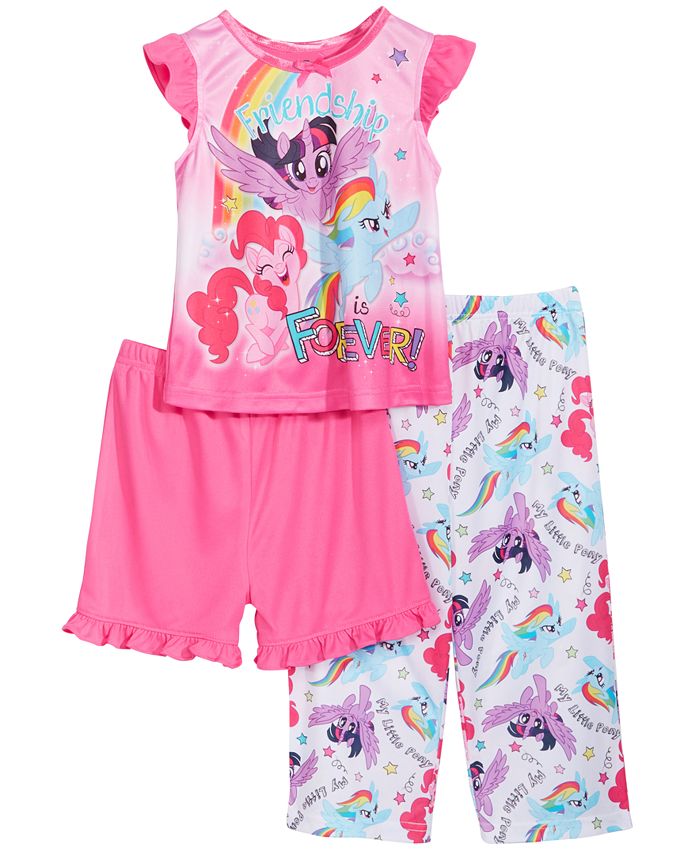 My Little Pony Toddler Girls 3-Pc. Friendship Pajama Set - Macy's