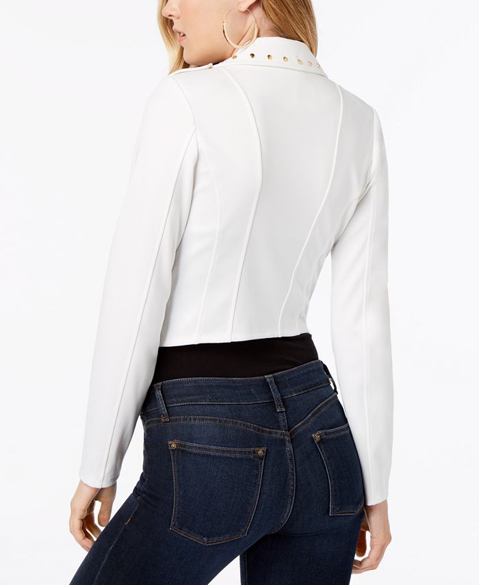 Material Girl Juniors' Studded Ponte-Knit Moto Jacket, Created for Macy ...