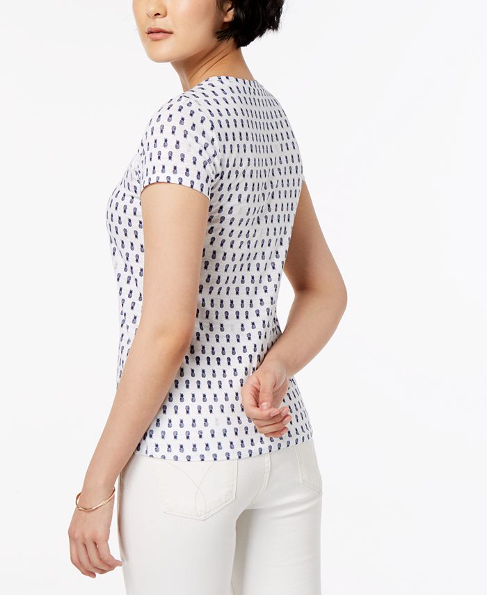 Maison Jules Pineapple-Print Crew-Neck T-Shirt, Created for Macy's - Macy's