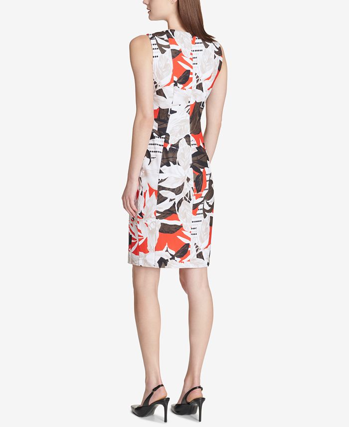 Calvin Klein Floral-Print Sheath Dress - Macy's