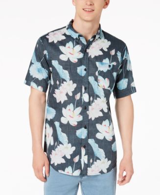 Ezekiel Men's Dewey Floral-Print Pocket Shirt - Macy's