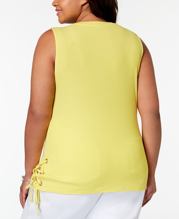 Inc International Concepts I N C Plus Size Lace Up Tank Top Created