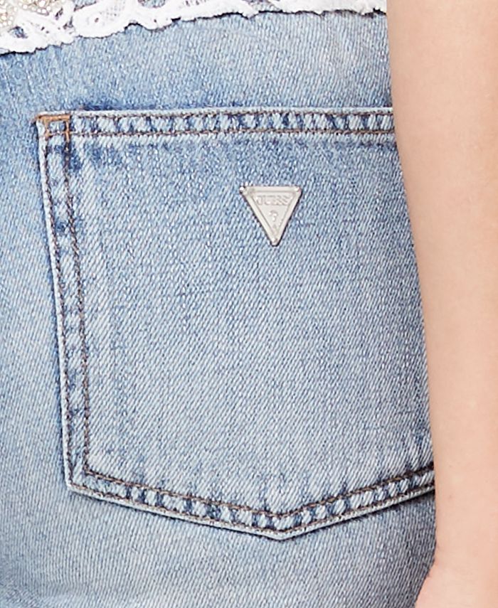 GUESS Bandana Cotton Ripped Appliqué Jeans - Macy's