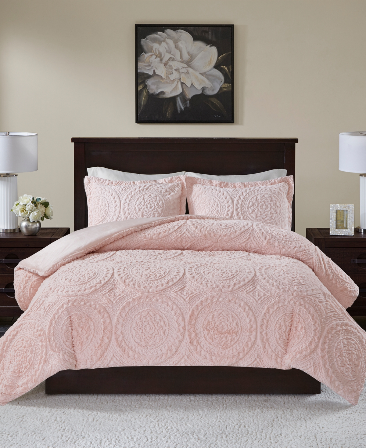 Click here for Madison Park Arya Embroidered Medallion Faux Fur 3... prices
