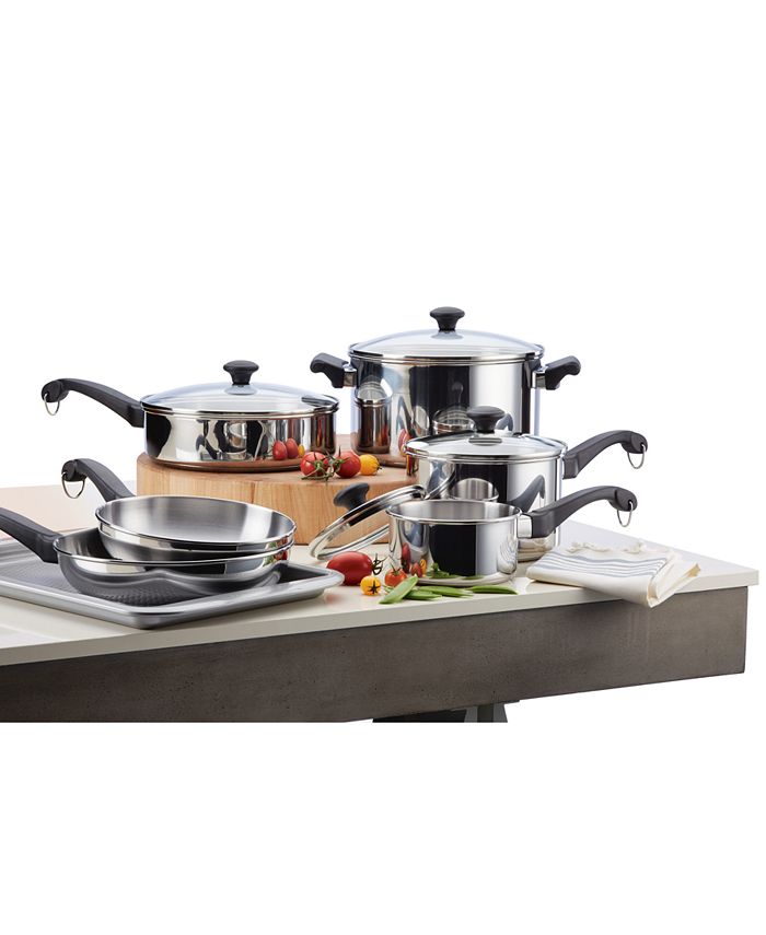 Farberware Classic Traditions Stainless Steel 12-Pc. Cookware Set - Macy's