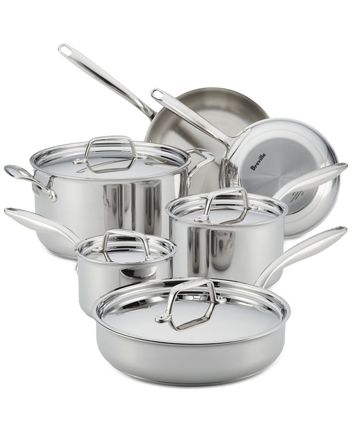 Breville Thermal Pro Clad Stainless Steel 10-Pc. Cookware Set - Macy's