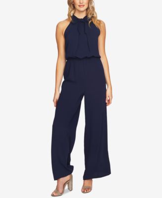 CeCe Tie-Neck Sleeveless Jumpsuit - Macy's