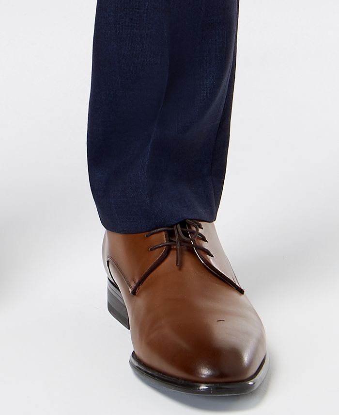 DKNY Men's Slim-Fit Blue Windowpane Suit Pants - Macy's