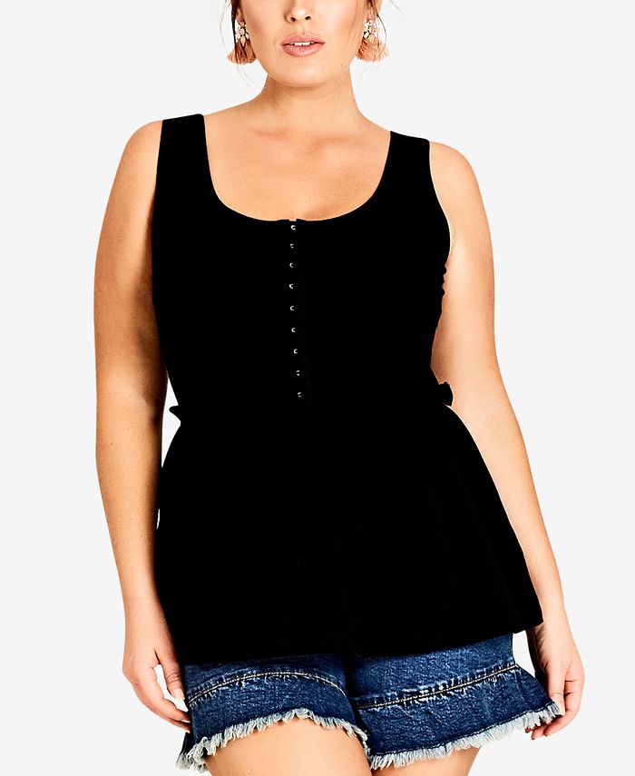 City Chic Trendy Plus Size Corset Tank - Macy's
