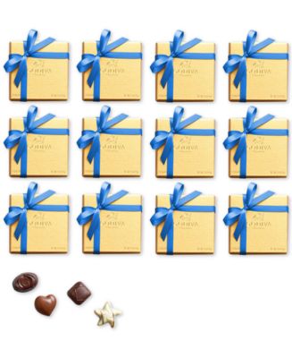 Godiva Set of 12 4-Pc. Gold Gift Boxes With Blue Ribbon - Macy's