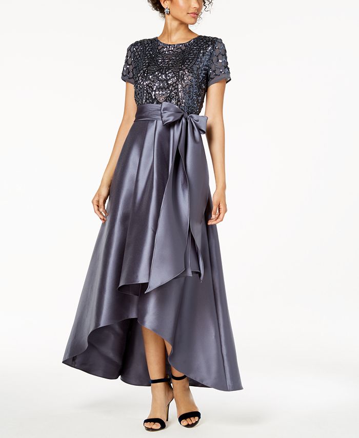 R And M Richards Womens High Low Sequin Embellished Gown And Reviews