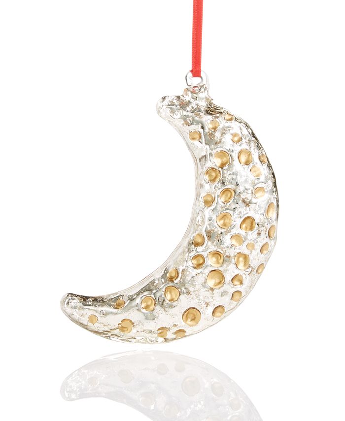 Holiday Lane Silver Glass Moon Ornament, Created for Macy's - Macy's