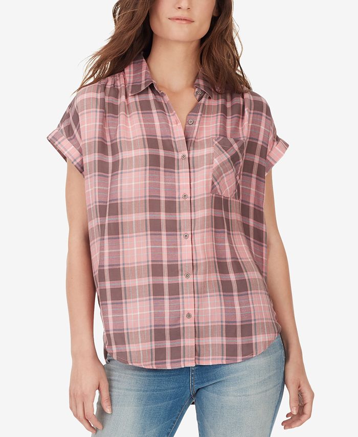 WILLIAM RAST Athena Plaid High-Low Shirt - Macy's