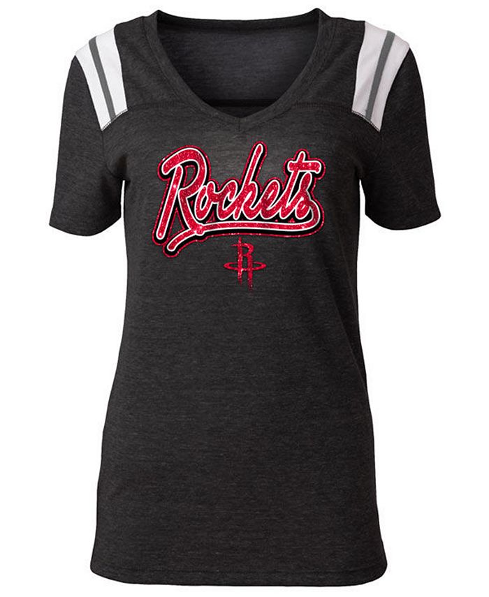 5th & Ocean Women's Houston Rockets Shoulder Stripes T-Shirt - Macy's