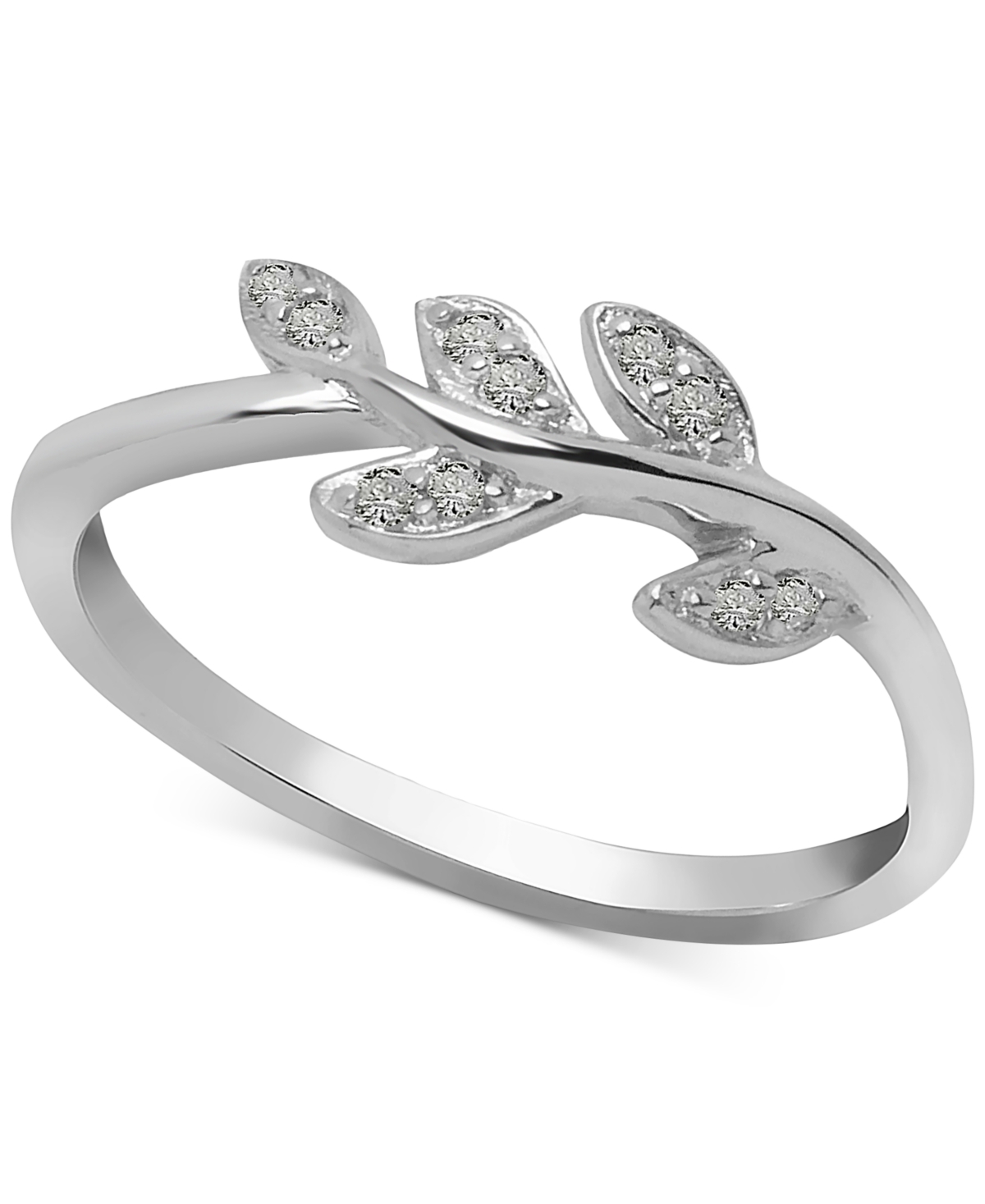 Click here for Diamond Leaf Vine Ring (1/10 ct. t.w.) in Sterling... prices
