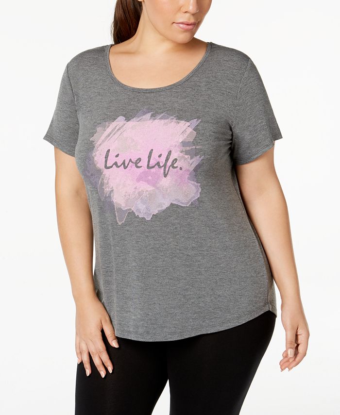 Ideology Plus Size Live Life Graphic T Shirt Created For Macys Macys