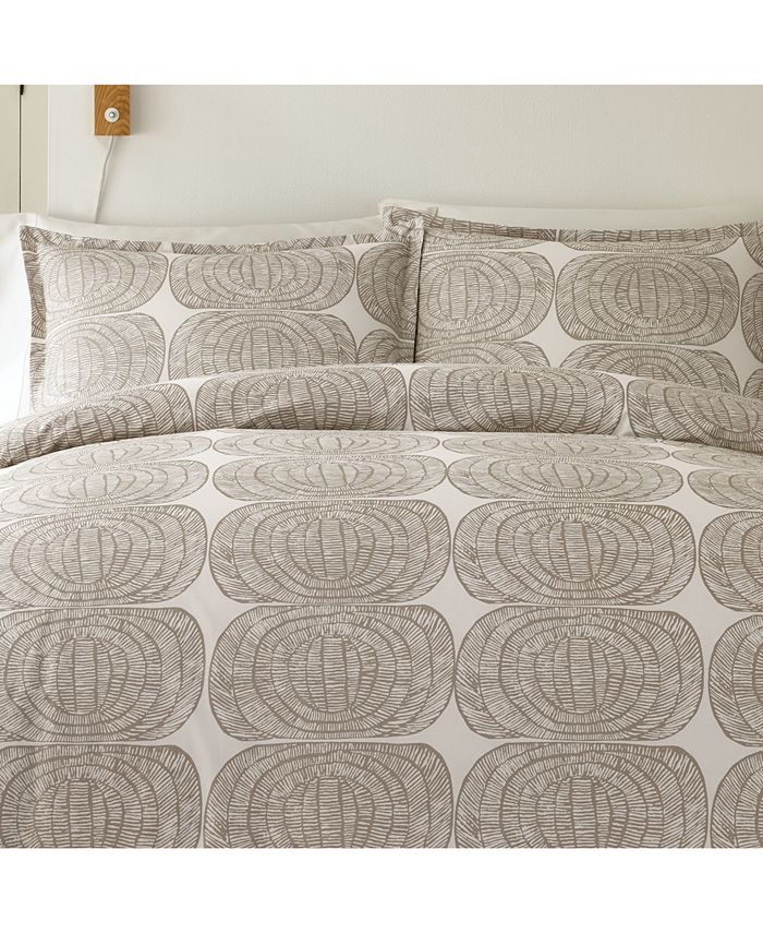 Marimekko Mehilaispesa Metallic Taupe Cotton 3 Pc Full Queen Duvet