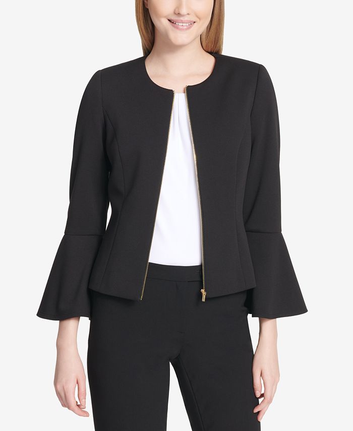 Calvin Klein Bell-Sleeve Jacket - Macy's