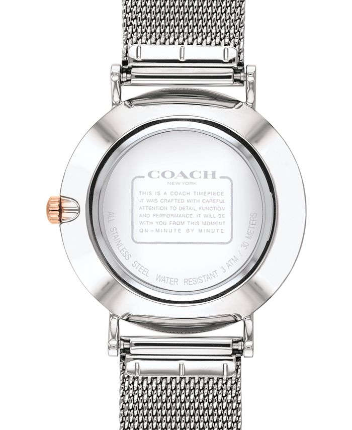 COACH Women's Perry Stainless Steel Mesh Bracelet Watch 36mm - Macy's
