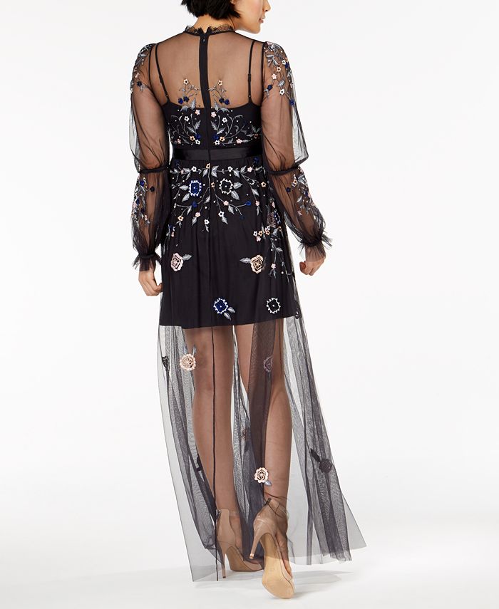 French Connection Embroidered Mesh Dress - Macy's
