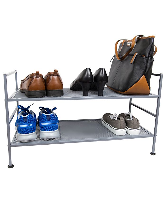 Home Basics 2 Tier Mesh Steel Shoe Rack - Macy's