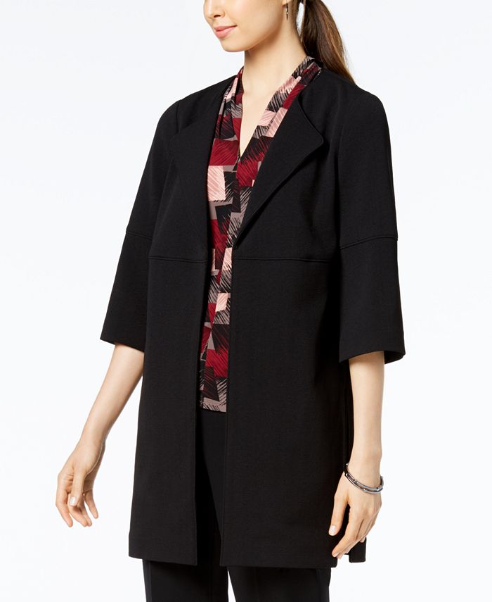 Nine West Wing-Lapel Open-Front Topper Jacket - Macy's