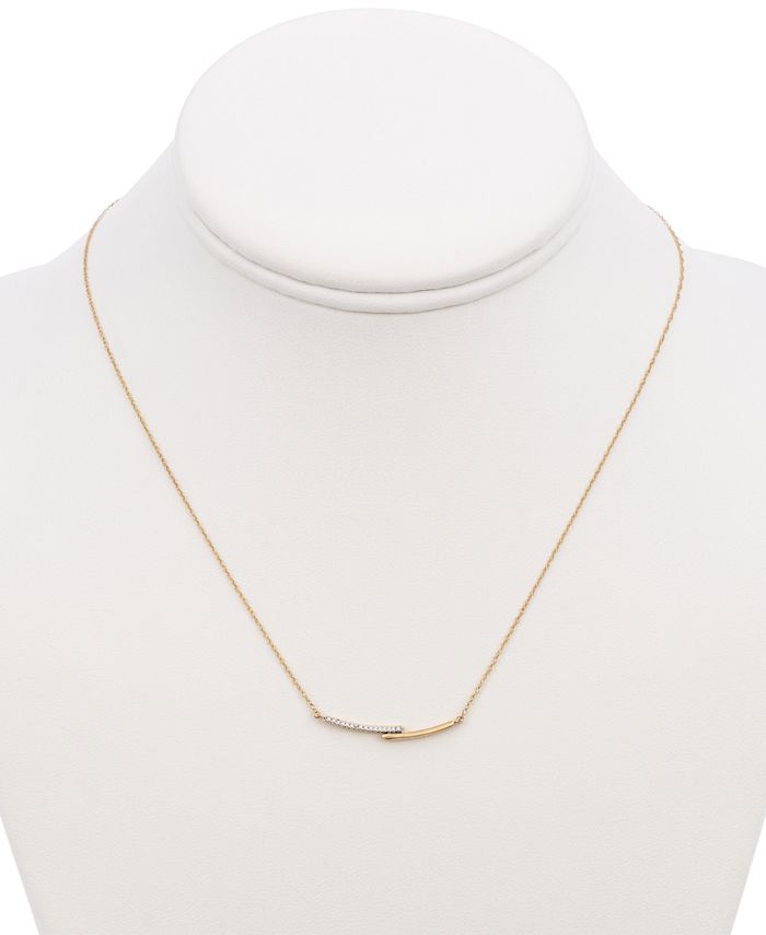 Elsie May Diamond Accent Overlapping Collar Necklace in 14k Gold, 15 ...