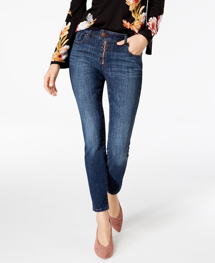 INC International Concepts I.N.C. Exposed-Zipper Super Stretch Skinny ...