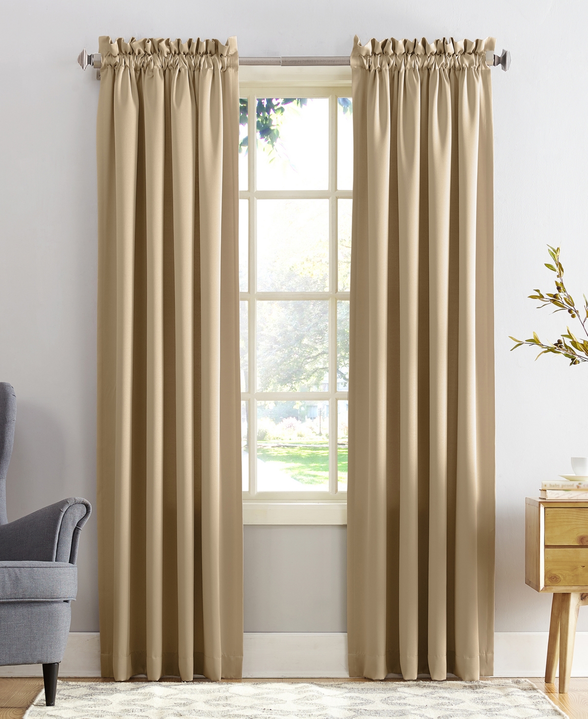 Click here for Grant Room Darkening Rod Pocket Curtain Panel - Ta... prices