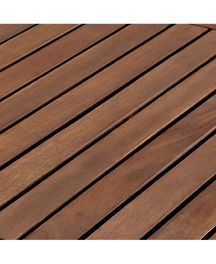 Walker Edison 4-Piece Acacia Wood Outdoor Patio Conversation Set with ...