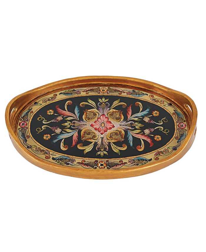 Badash Crystal Gemstone Black 18 Inch Oval Tray - Macy's