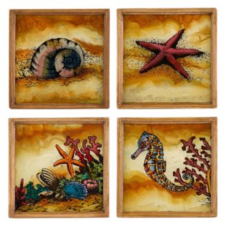 4-Piece Seashore Assorted 4 Inch Coaster Set - Macy's