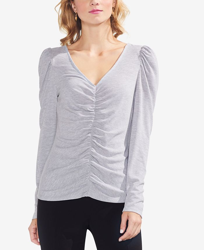 Vince Camuto Ruched Puff-Shoulder Top - Macy's
