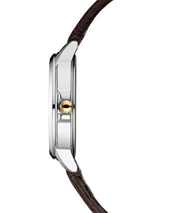 Seiko Women's Solar Essentials Brown Leather Strap Watch 28mm - Macy's