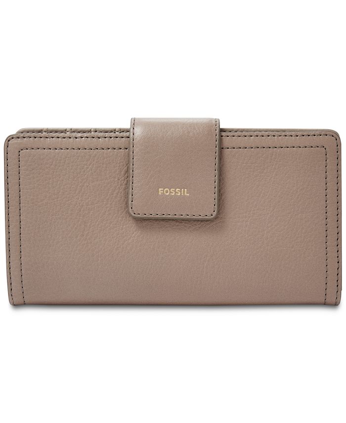 Fossil Logan Leather Tab Clutch Wallet - Macy's